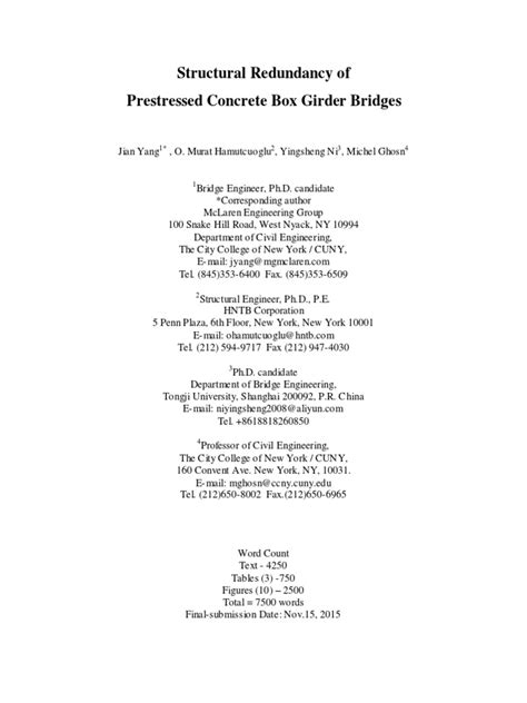 Structural Redundancy Of Prestressed Concrete Box Girder Bridges Pdf Bridge Strength Of
