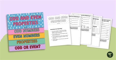 Odd And Even Properties Flipbook Teach Starter