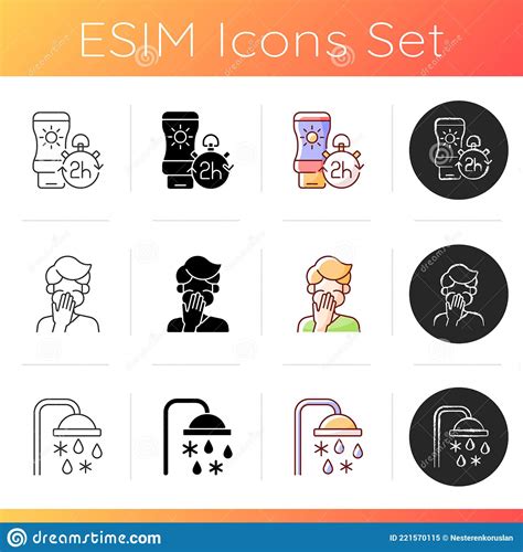 Heatstroke Risk During Summer Rgb Color Icons Set Vector Illustration 221297788