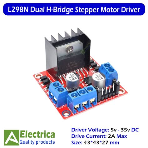 L298n Dual H Bridge Stepper Motor Driver Module For Arduino Diy By Electrica Daraz Pk