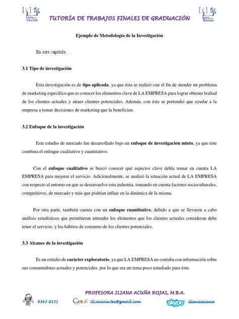 Ejemplo Marco Metodológico 1 Pdf Marketing Investigación De Mercado