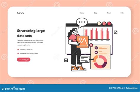 Bid Data Structuring Web Banner Or Landing Page Data Optimization Stock Illustration