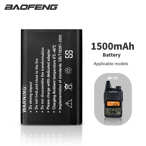 ตนฉบบ BAOFENG BF T1 Li Ion แบตเตอรแบบพกพา1500MAh อะไหลสำหรบ Baofeng BF T1 Walkie Talkie