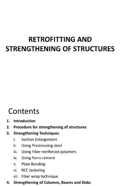 Retrofitting And Strengthening Of Structures Pdf Earthquake Engineering Materials