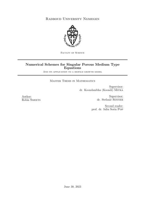 Pdf Numerical Schemes For Singular Porous Medium Type Equations And Its Application To A