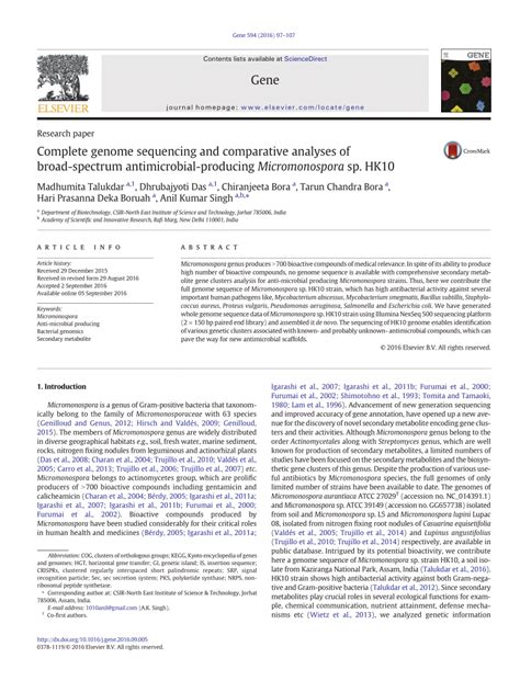 Pdf Complete Genome Sequencing And Comparative Analyses Of Broad Spectrum Antimicrobial