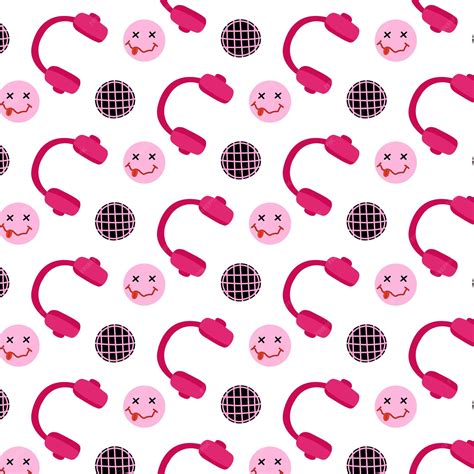 Premium Vector Yk Pink Seamless Pattern In Emo Style Emoji Girly Pattern