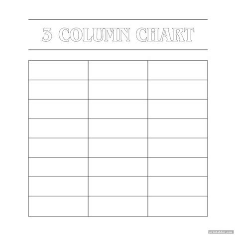 Cool 3 Column Chart Printable Templates Template Printable Chart Column
