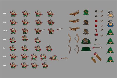 D Archer Character Sprites Archer Characters Graphic Designer Portfolio Game Inspiration