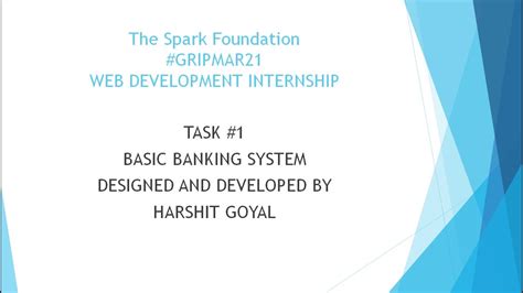 Basic Banking System The Sparks Foundation Gripmar21 Reactjs Firebase Youtube