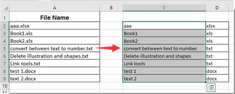 how to remove extension from filename in excel