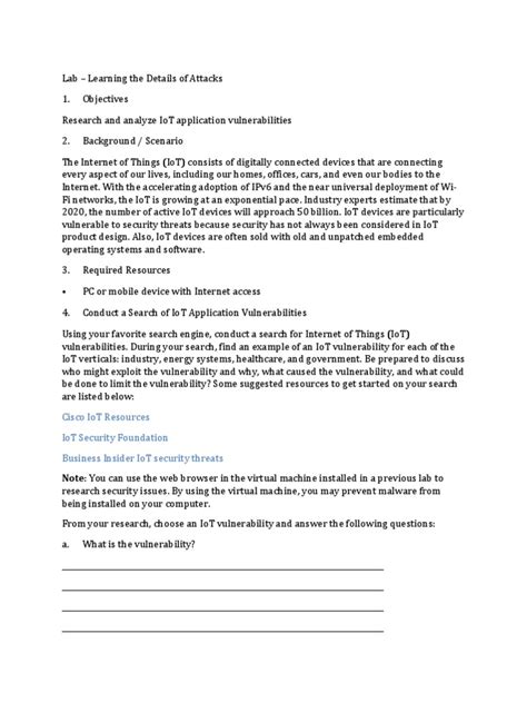 1126 Lab Learning The Details Of Attacks Pdf Internet Of