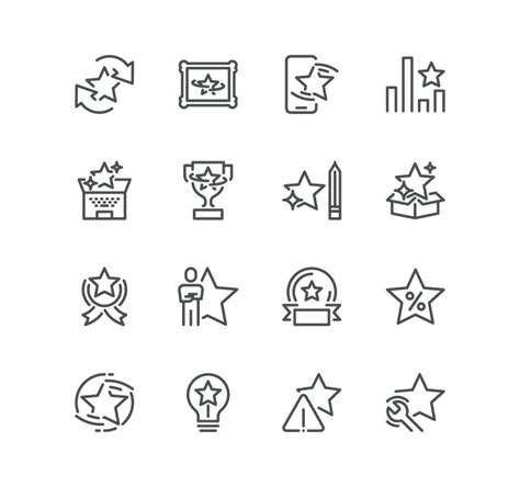 Set Of Exclusive Benefit Related Icons Prize Award Incentive Reward And Linear Variety