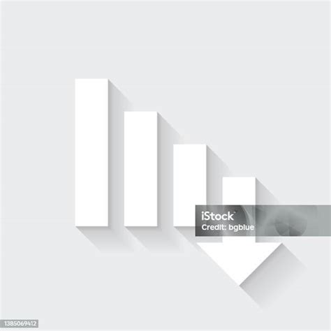 그래프를 줄입니다 빈 배경에 긴 그림자아이콘 플랫 디자인 3차원 형태에 대한 스톡 벡터 아트 및 기타 이미지 3차원 형태