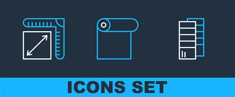 라인 Pantone 용지 크기 및 용지 롤 아이콘을 설정합니다 벡터 건강관리와 의술에 대한 스톡 벡터 아트 및 기타 이미지