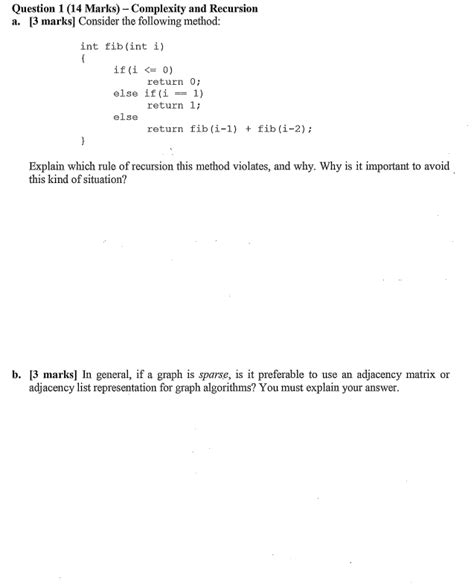 Solved Question 1 14 Marks Complexity And Recursion A