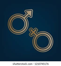 Sex Symbol Sign Vector Golden Icon Stock Vector Royalty Free 1210745176 Shutterstock