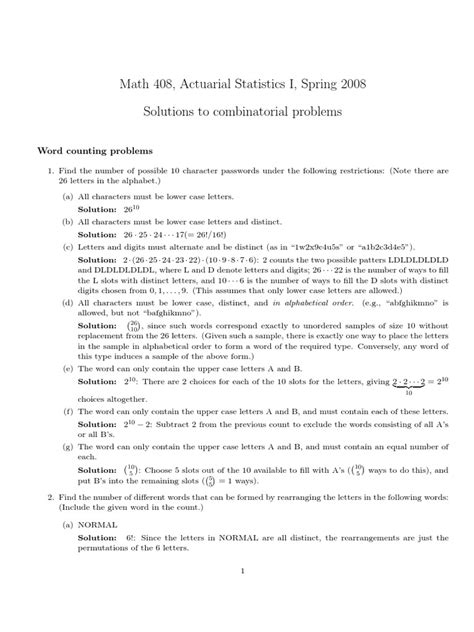 Math 408 Actuarial Statistics I Spring 2008 Solutions To