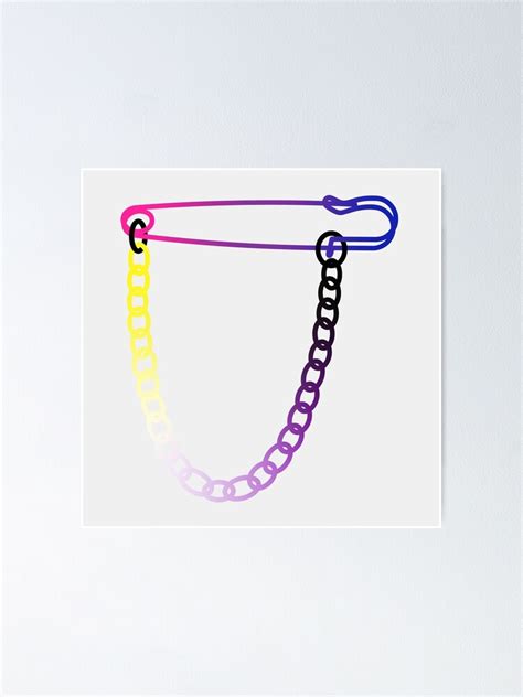 Safety Pin Non Binary Bisexual Poster For Sale By T RAZR Redbubble