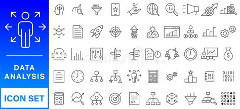 Data Analysis Line Icon Set Editable Stroke Stock Illustration Illustration Of Ambiguity