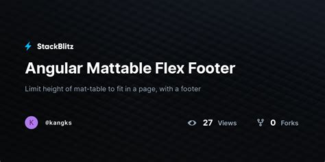 Angular Mattable Flex Footer Stackblitz