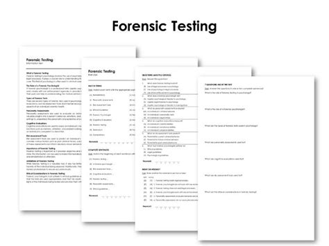Forensic Testing Teaching Resources