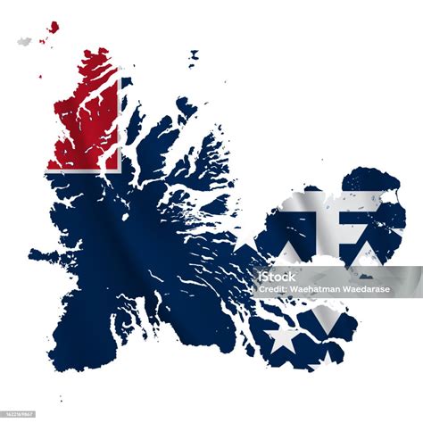 프랑스 남부와 남극 땅 지도는 흰색 배경에 분리된 깃발을 흔들고 있다 0명에 대한 스톡 벡터 아트 및 기타 이미지 0명 3차원 형태 개념 Istock