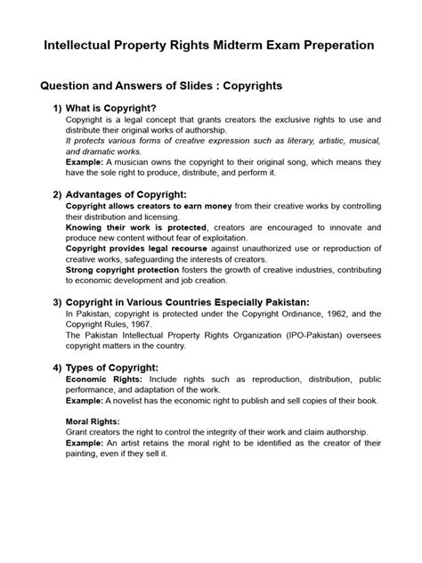 Ipr Copyright Notes Pdf Copyright Copyright Infringement