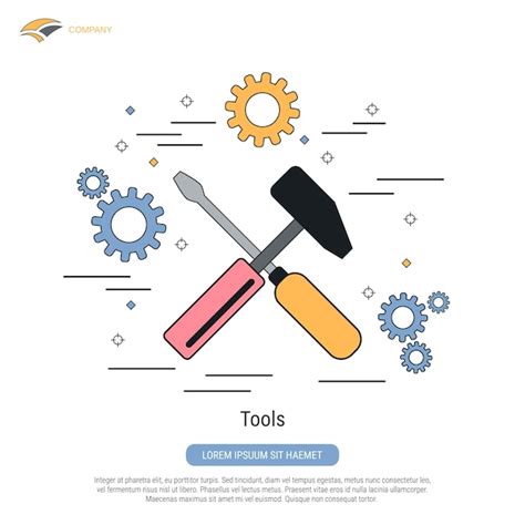 Premium Vector Tools Flat Contour Style Vector Concept Illustration