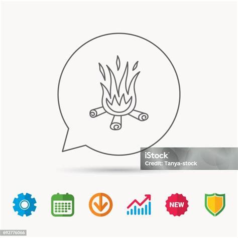 Ikon Api Unggun Tanda Api Ilustrasi Stok Unduh Gambar Sekarang