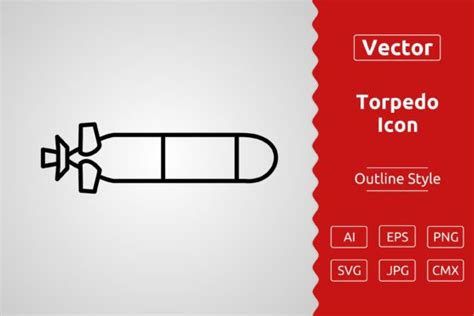 Vector Torpedo Outline Icon Graphic By Muhammad Atiq · Creative Fabrica