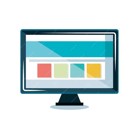 모니터 컴퓨터 디스플레이 아이콘 프리미엄 벡터