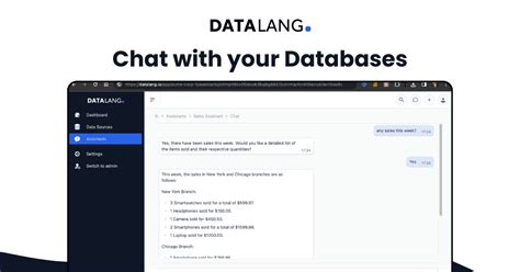 Chat With Your Databases Datalang Documentation