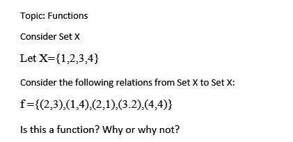 Solved Topic Functions Consider Set X Let X Chegg Com