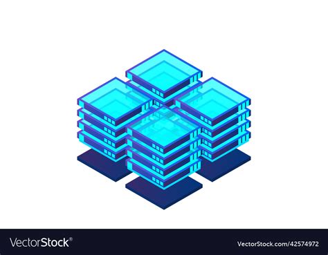 Mainframe Powered Server High Technology Concept Vector Image