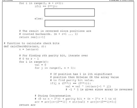 Solved Python Program To Demonstrate Hamming Code