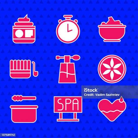 세트 향수 스파 살롱 간판 심장 치유 잎 식물 자연 사우나 양동이와 국자 그릇과 크림 또는 로션 화장품 튜브 아이콘바다 소금 벡터 0명에 대한 스톡 벡터 아트 및 기타