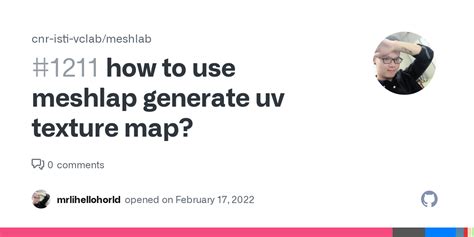how to use meshlap generate uv texture map · issue 1211 · cnr isti