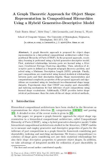 Pdf A Graph Theoretic Approach For Object Shape Representation In Compositional Hierarchies