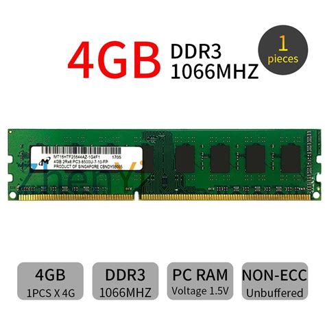 Micron Ddr3 4gb Computer Ram Desktop Pc Ram 1066mhz 240pin Pc3 8500 1