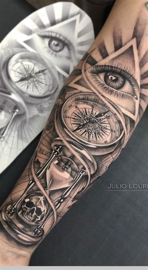 Eye Compass Map Clock Tattoo Design Artofit