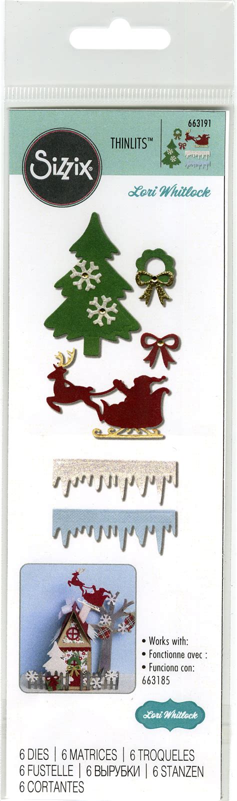 Sizzix Thinlits Dies By Lori Whitlock 6pkg Christmas Embellishments