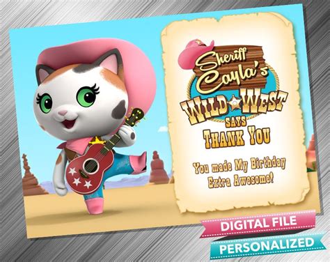 Sheriff Callie Birthday Thank You Card