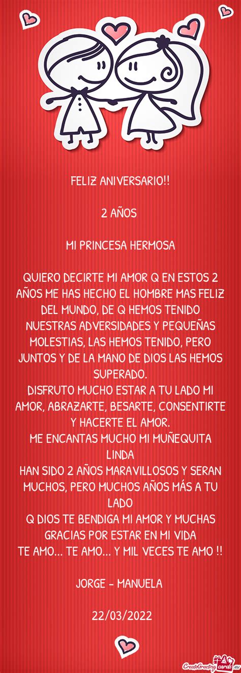 MI PRINCESA HERMOSA Free Cards