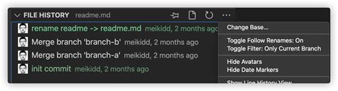 File History Missing Commits From Other Branches · Issue 1402 · Gitkrakenvscode Gitlens · Github