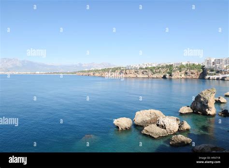 Cliffs Of Antalya And Konyaalti Beach At The Mediterranian Sea In
