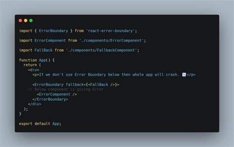 Vansh S On Linkedin React Errorboundary Javascript Webdevelopment Codingtips