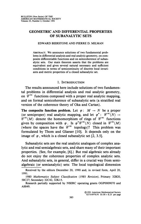 Pdf Geometric And Differential Properties Of Subanalytic Sets