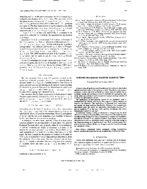 Pdf Arithmetic Interpolation Search For Alphabet Tables