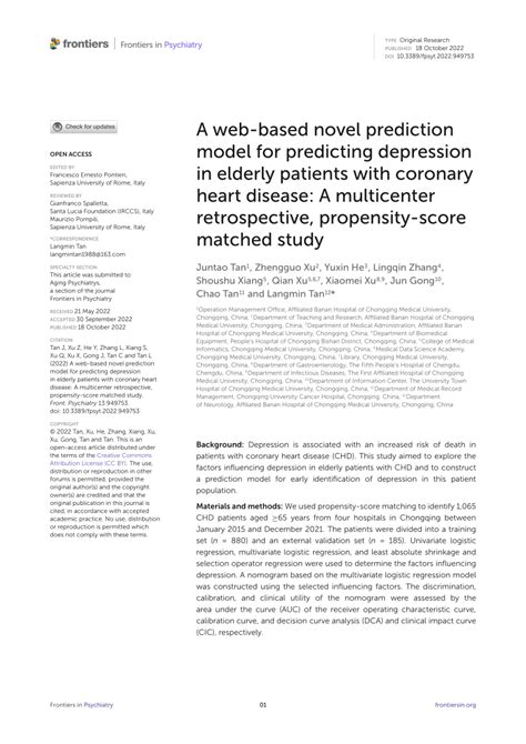 Pdf A Web Based Novel Prediction Model For Predicting Depression In